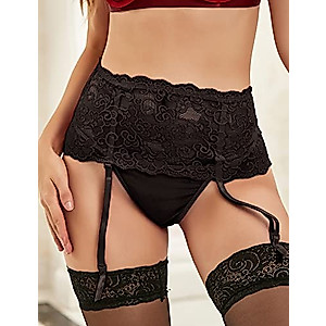 ohyeah Women Plus Size Garter Belts for Thigh Highs Lace Garter Belt Set Suspender Belt for Stocking