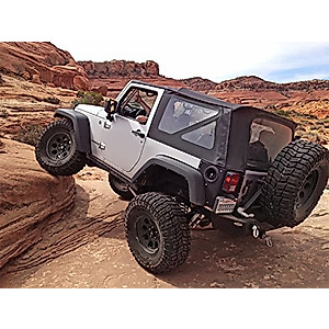Smittybilt Replacement Soft Top with Tinted Windows and No Upper Doors (Black Diamond) - 9075235