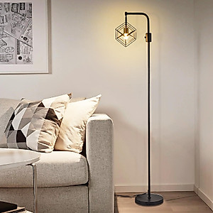 BEHIYA Dimmable Farmhouse Floor Lamp for Living Room, 1 Light Rustic Standing Tall Lamp, Modern Bright Floor Lamp, Industrial Standing Lamp for Bedroom, Tall Pole Lamps Office, LED Bulbs Included.