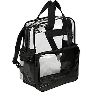 Nufazes Clear Backpack - See Through Daypack Clear Backpacks in Black