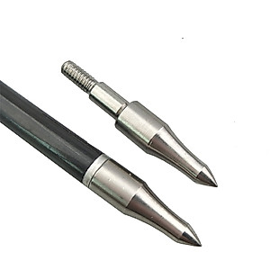 SHARROW Archery Screw-in Arrow Tip 125 Grain Traditional Arrowhead Hunting Arrow Head Compound Recurve Bow Target Field Point Practice 10 PCS