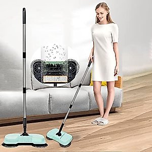 Multifunction Hand Push Sweeper Household Lazy Dry Sweep Wet Mop Storage Three-in-one Suction Sweeper Household Cleaning Machine Long Handle 120cm,1Pcs