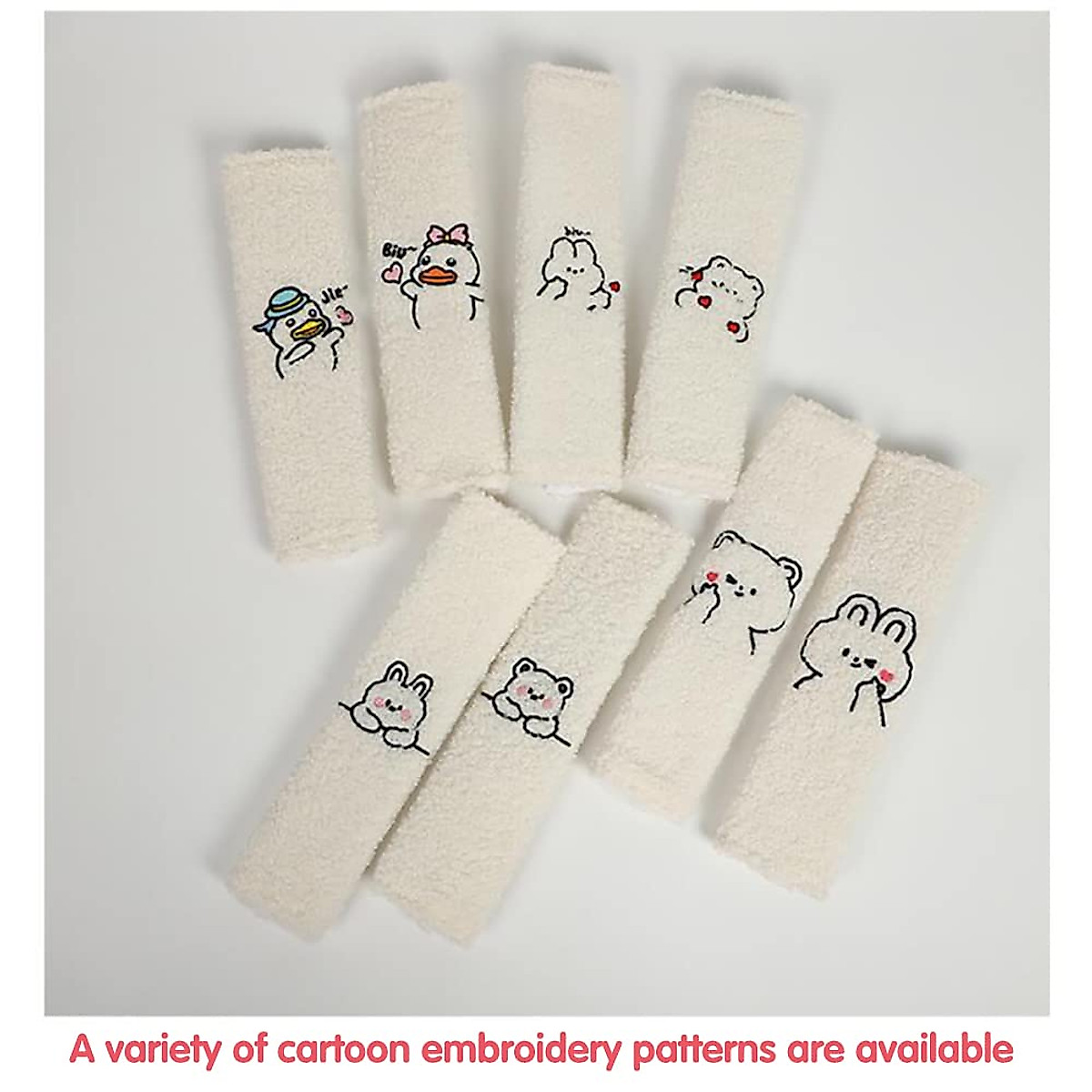 Car Seat Belt Pad,MoreChioce Universal Seat Belt Shoulder Strap Cover Comfortable Seatbelt Protector Pad with Sweet Pattern for Car and Backpack,Rabbit#B