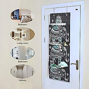 WELLDAY Hanging Storage Bag Elephant Dots Wall Door Closet 4 Pockets Organizer