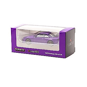 Vertex Silvia S14 RHD (Right Hand Drive) Purple Metallic Global64 Series 1/64 Diecast Model Car by Tarmac Works T64G-018-PU