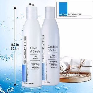 Nonscents Original Formula Fragrance Free Shampoo and Conditioner Set, Hydrating Shampoo for Dry Hair, Moisturizing and Unscented Shampoo and Conditioner for All Hair Types | Made in USA