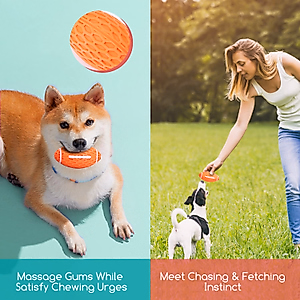Nobleza Dog Football, Interactive Lightweight Tough Squeaky Dog Toys That Float and Bounce for Teething and Teeth Cleaning, Natural Rubber Durable Football Dog Toy for Small and Medium Breeds, Orange