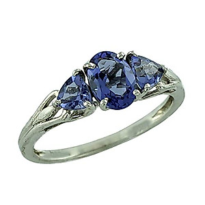 Carillon Tanzanite Oval Shape 7x5MM Natural Earth Mined Gemstone 925 Sterling Silver Ring Unique Jewelry for Women & Men