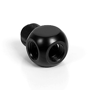 Barrow G1/4" 4-Way Ball Fitting, Rotary, Black