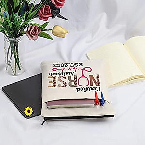 CNA Nursing Book Sleeve CNA Nurse Graduation Gift Nurse Protector Certified Nurse Assistant Est 2023 Book Cover Nursing Gift