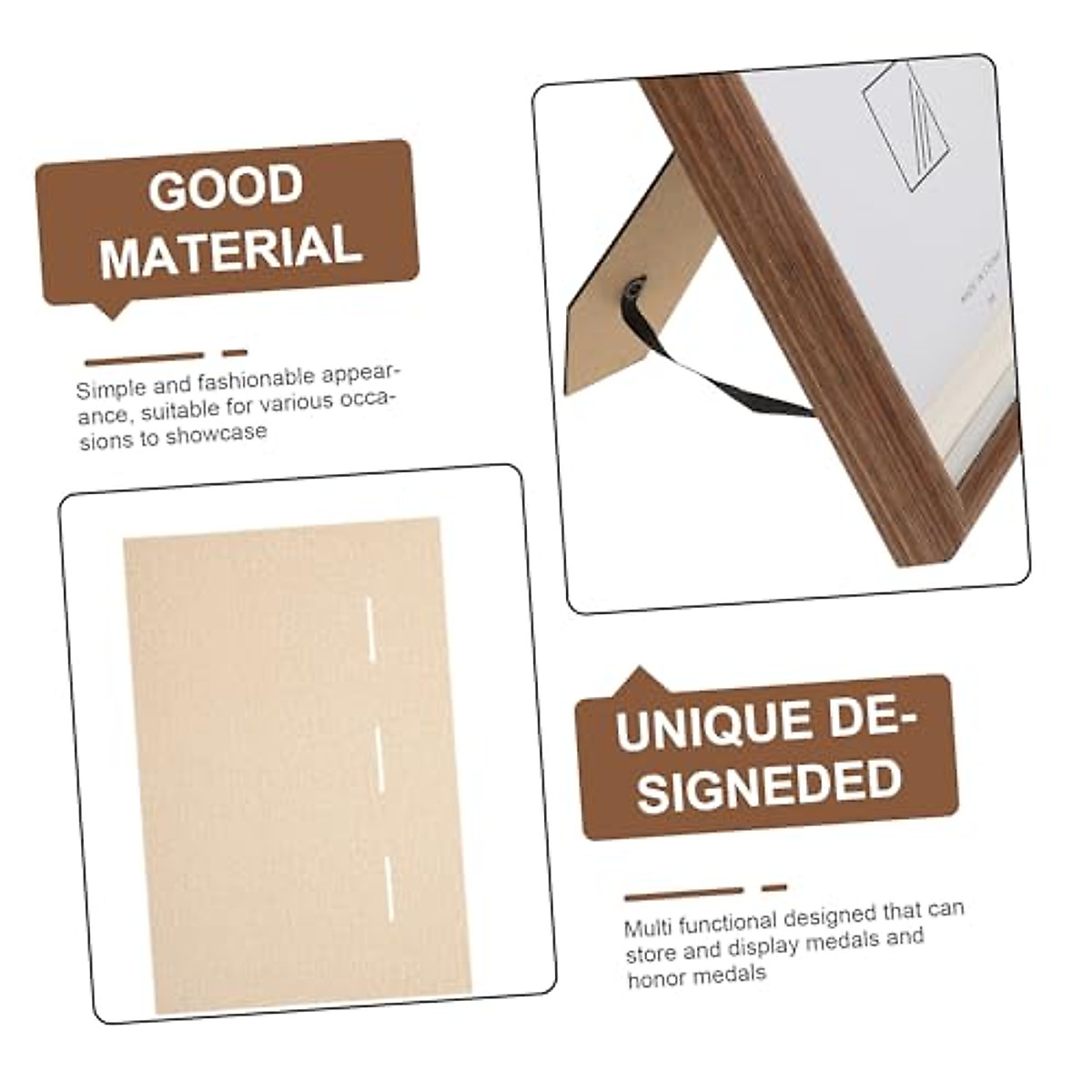 WOONEKY Medal Photo Frame Lapel Pin Holder Medal Display Stand Medal Display Frame Decorative Medal Frame Medal Holder Portrait Picture Frame Jewelry Case Sports Medal Frame Wooden