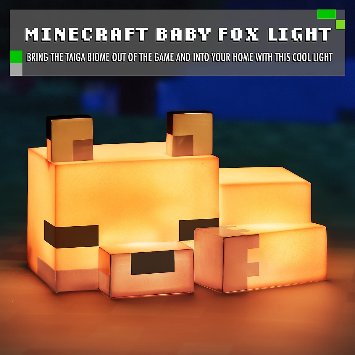 Paladone Minecraft Cute Fox Night Light, Soft Orange Glow, Officially Licensed Minecraft Decor and Desk Lamp for Gaming Room or Kids and Tween Bedroom