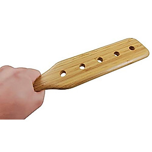 BamPaddle Bamboo Paddle - 1/2" Thick Wooden Rug Paddle with Airflow Holes, Light Weight and Super Durable with Attitude. Beautiful Smooth Finish & Chamfered Holes