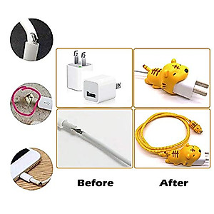 ZOEAST(TM) DIY Animal Protector USB Charger Saver Charging Data Earphone Line Protector Compatible with All iPhone 15 14 13 12 11 XS Max XR X 8 7 6 Plus USB Wire (Blue Alien)