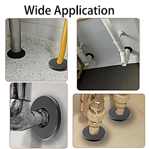 bociloy Wall Split Flange 51mm/2"Diameter, ABS Round Self-Adhesive Escutcheon Plate, Wall Hole Decoration Cover, Water Pipe Plate Cover, Black, 4PCS