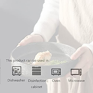 CUBANE ramen bowl set,fruit bowl,ramen bowl,large serving bowls,Large Ceramic Soup Plate. Black Stackable Pasta Bowl,Kitchen Serving Salad Bowl,Microwave and Oven Safe.-8inch (Size : 8inch)