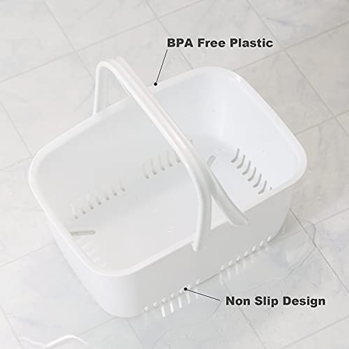 carrotez Shower Caddy Basket, Plastic Storage Basket for Bathroom, Shower Basket, Portable Storage Organizer with Handles for Bathroom, College Dorm, Bedroom, Kitchen