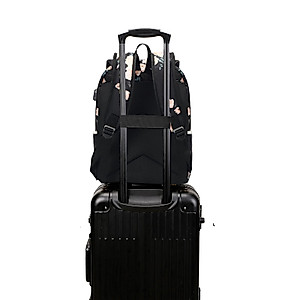 Pawsky Laptop Backpack for Women Girls, Stylish College School Backpack with USB Charging Port Water Resistant Casual Daypack, Floral