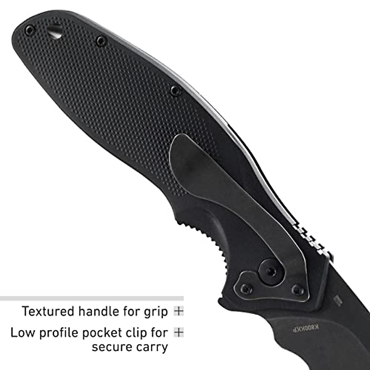 CRKT Shenanigan Black with Veff Serrations Everyday Carry, Serrated Edge Blade, Veff Serrations, Liner Lock, Glass Reinforced Nylon Handle, Pocket Clip K800KKP