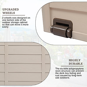 Outvita 75 Gallon Deck Storage Box, Durable Storage Container Bin Store Patio Cushions, Yard Stools and Pool Toys Outdoor Patio Garden (Brown)