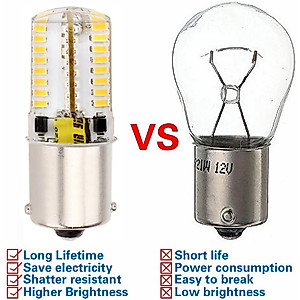 Ba15s 1156 P21w Led 12V Ac/Dc 6w Low Voltage Bulbs, 1141 S8 Single Contact Bayonet Base, 3000K Warm White, for Landscape Lighting, RV, Camper, Outdoor Path Lighting Deck Lighting. (Pack of 4)