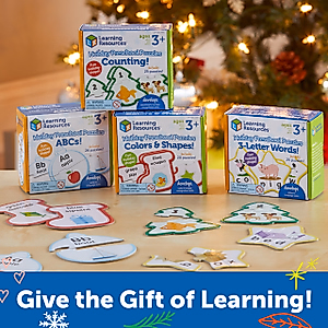 Learning Resources Holiday Preschool Puzzle Pack - Self-Correcting Puzzles, Christmas Preschool Toys, Educational Christmas Gifts , Christmas Gifts for Boys and Girls, Ages 3+