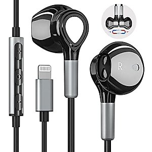 Gsangoo for iPhone Headphones Wired, MFi Certified Lightning Headphones for iPhone 14 13 12 11 Pro Max Earbuds Wired with Microphone Wired Control Magnetic in-Ear Earphones for iPhone SE XR XS 8 Plus