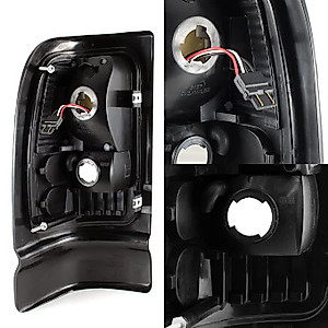 AKKON - For 1994-2001 Dodge Ram 1500 2500 3500 Black LED Tube Tail Lights Lamps (Driver + Passenger) Pair