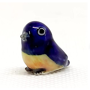 SSJSHOP Bird Micro Tiny Dollhouse Figurines Hand Painted Ceramic Animals Collectible Gift Home Garden Décor (Blue Bird)