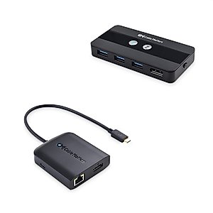 Cable Matters USB 3.0 KVM Switch DisplayPort 1.4 for 2 Computers and USB C Hub DisplayPort 1.4 Bundle