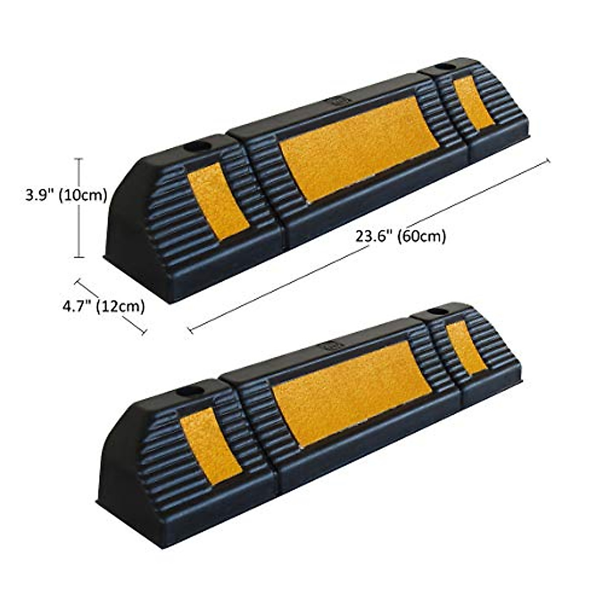 Parking Stopper for Garage Floor, Blocks Car Wheels as Parking Aid and Stops the Tires, acting as Rubber Parking Curbs that Protect Vehicle Bumpers and Garage Walls, 23.6"x4.7"x3.9" (Pack of 2)