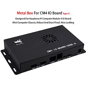Metal Case/Box with Cooling Fan for Raspberry Pi Compute Module 4 IO Board, Mini Computer Chassis with HDMI,Ethernet,USB ,DSI Display Port, CSI Camera Port
