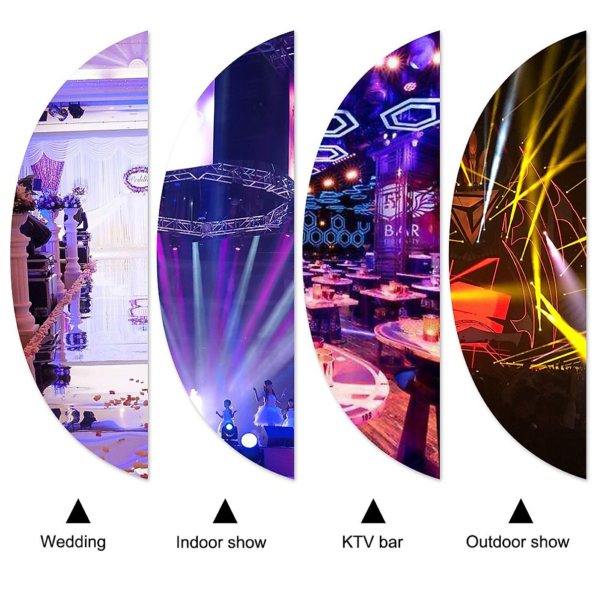 Tomshine 60W DJ Moving Head Lights 6 IN1 DMX-512 16/18 Channels GOBO Stage Lighting Sound Activated Spotlight RGBW+Amber+UV for Party KTV Pub Bar Disco Dj Show Wedding Ceremony