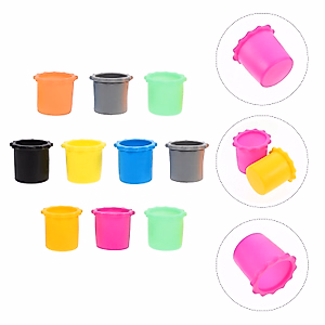 10pcs Shakeproof Anti- Rolling Wireless Handheld Microphone Protection Silicone Bottom Rod Sleeve Holder for KTV Device Random Color