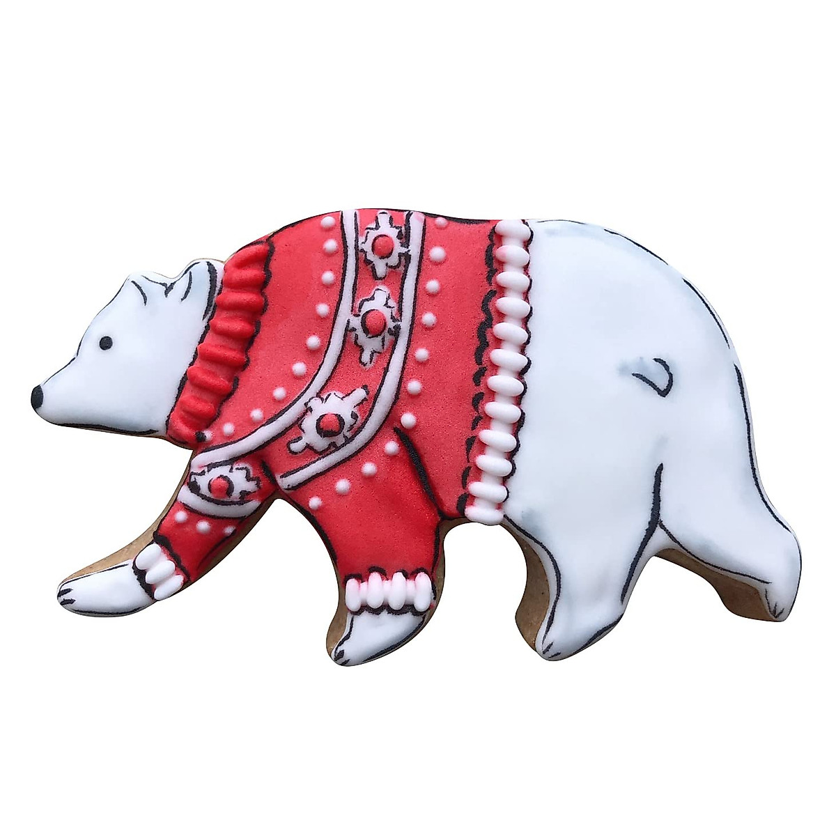 LILIAO Walking Grizzly Bear/Polar Bear Cookie Cutter - 4.6 x 2.6 inches - Woodland Animal Biscuit and Fondant Cutters - Stainless Steel