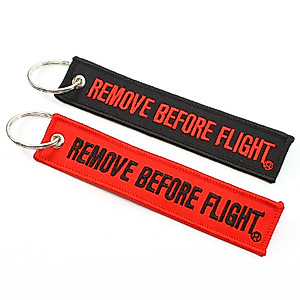 Rotary13B1 Remove Before Flight Key Chain - Black & Red Combo 2 Pack