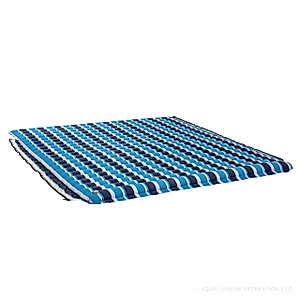Aqua Ultimate Floating Water Mat – Heavy Duty Floating Island Pad with Expandable Zippers – Navy/White Stripe
