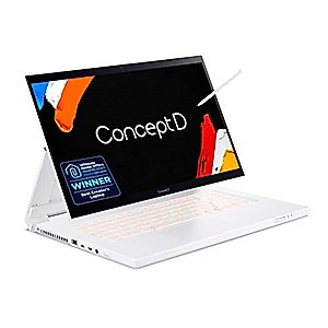 ConceptD 7 Ezel CC715-71-7163 Convertible Creator Laptop, Intel i7-10875H, GeForce RTX 2080 SUPER, 15.6" 4K UHD IPS, PANTONE Validated, 100% Adobe RGB, 32GB DDR4, 2TB NVMe SSD in RAID 0, Wacom EMR Pen