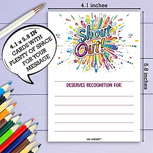 Hat Acrobat 50 Shout Out Cards - Recognition Cards for Employees - Encouragement Cards for Public Service Recognition Week, Employee Appreciation Day or Teacher Appreciation Postcards (Splash)