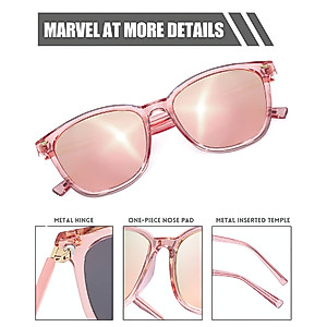 Myiaur Women's Polarized Sunglasses with Mirrored Lens & UV400 Protection - Trendy & Stylish Large Glasses