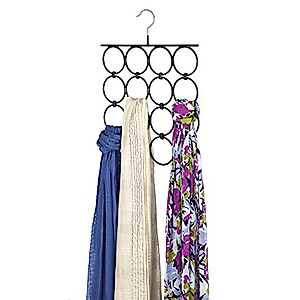 Whitmor Folding Scarf/Accessory Hanger, Black & Chrome, 0. 47 x 12. 25 x 15. 88 inch