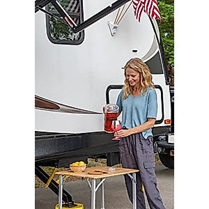 Camco Folding Bamboo Table with Aluminum Legs | Natural Bamboo Top | Lightweight for Added Portability (51895)