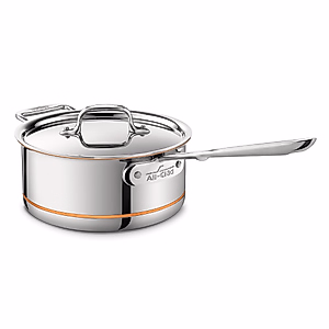All-Clad 6203 SS Copper Core 5-Ply Bonded Dishwasher Safe Saucepan with Lid / Cookware, 3-Quart, Silver
