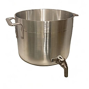 10 Qt Aluminum Stock Pot with Spigot Spout: Heavy-Duty 2.5 Gallons Kettle with Faucet Drain Valve Tap
