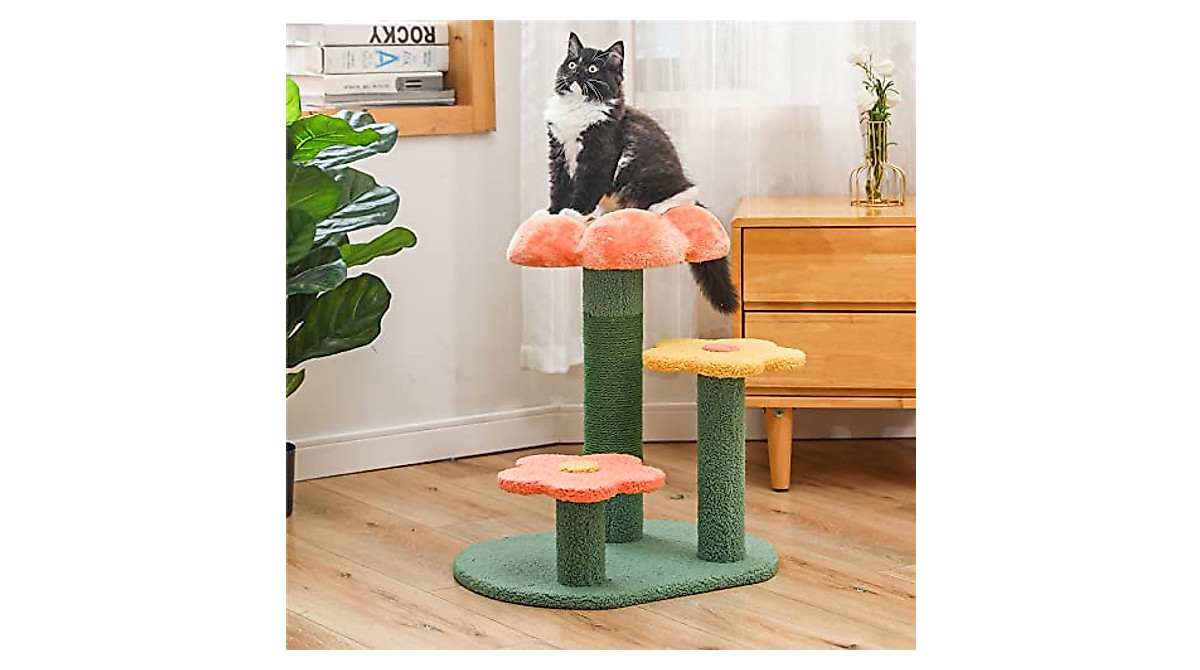 Buy the PET WONDERLAND Pink Flower Cat Tree for Small Cats
