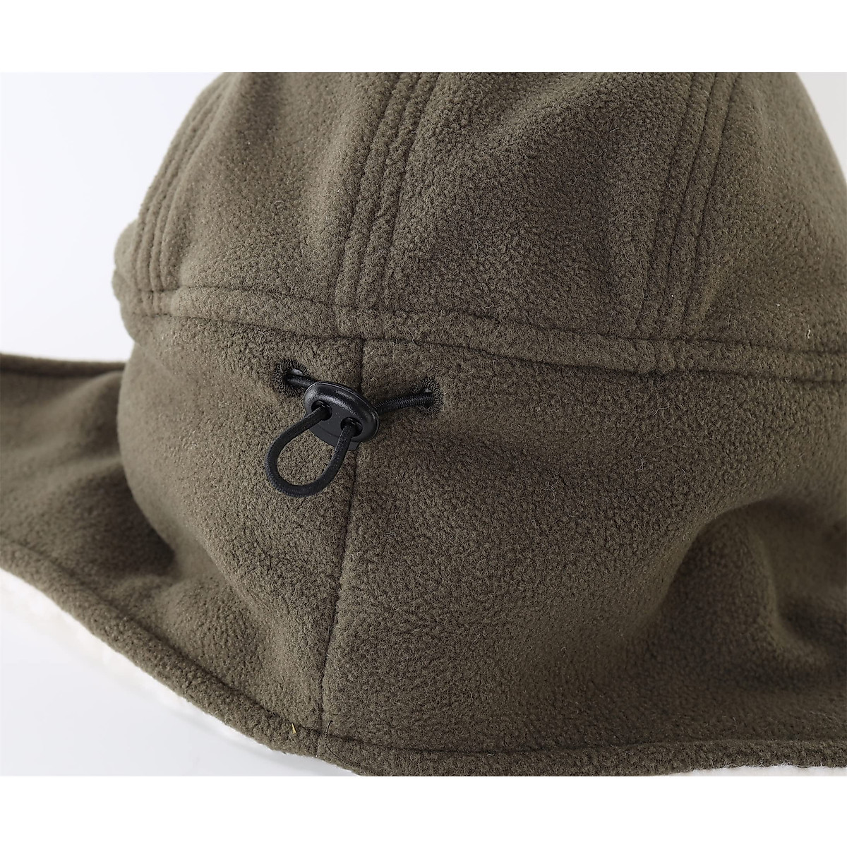 Connectyle Mens Fleece Beanie Hat with Ear Flap Warm Winter Hats with Brim Outdoor Fishing Skull Cap Army Green