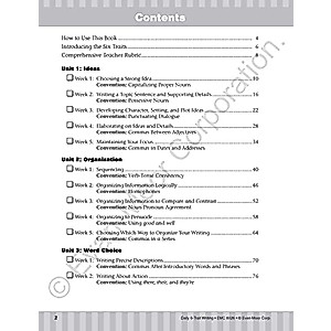 Evan-Moor Daily 6-Trait Writing, Grade 6 Homeschool and Classroom Resource Workbook, Reproducible Worksheets, Teaching Edition, Lesson Plans, Ideas, Organization, Word Choice, Sentence Fluency, Voice