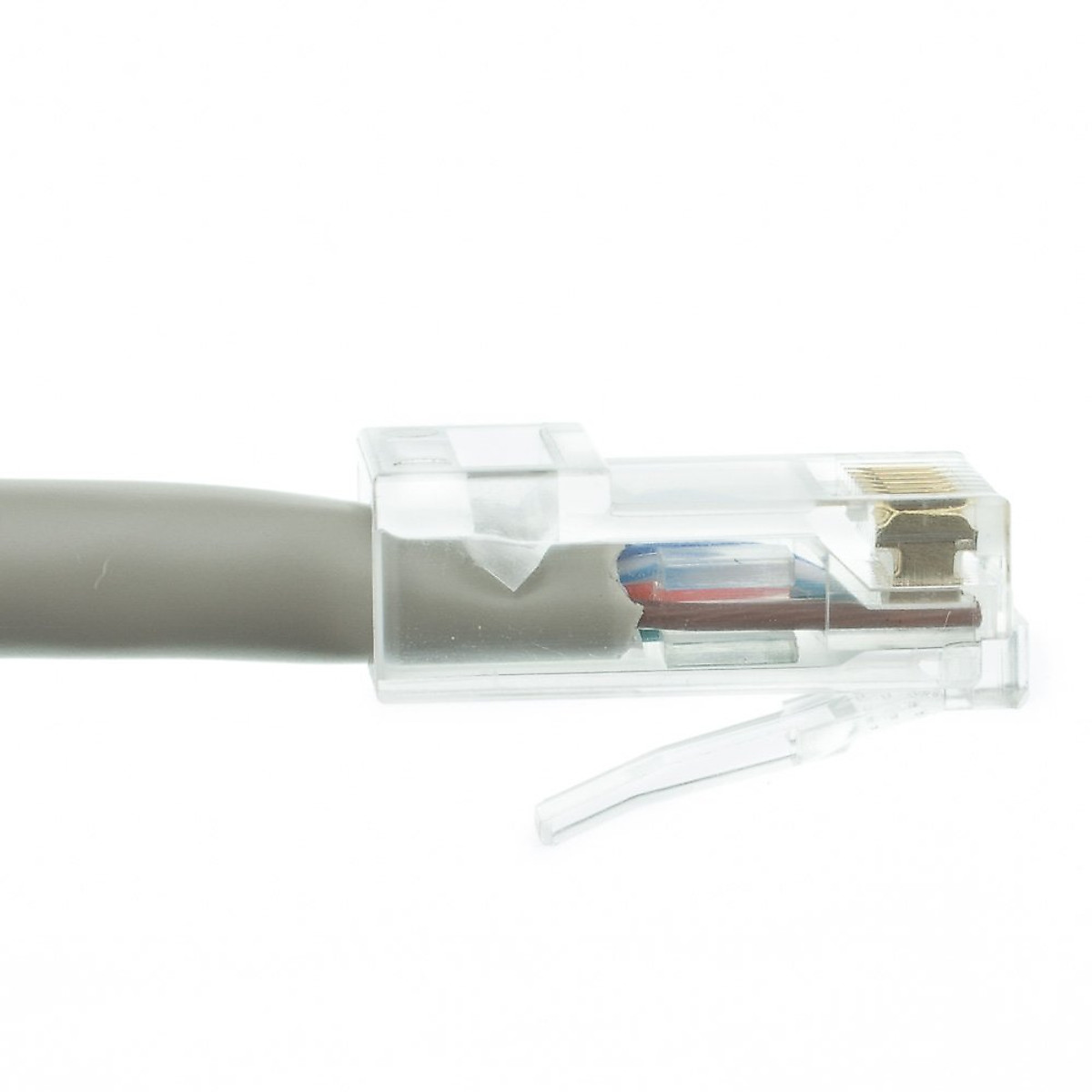 CableWholesale Cat5e Plenum Ethernet Cable, 24AWG Network Cable with RJ45 Gold Plated Connector, 4 Pair Stranded Bare Copper, Bootless Unshielded Twisted Pair (UTP) Internet Patch Cable, 1 Foot, Gray