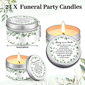 MTLEE 24 Pcs Funeral Favors Memorial Lavender Scented Candles Funeral Tealight Candles White Candles Funeral Gift Sympathy Gifts Condolence Bereavement Candle for Guest Funeral Party Family (Greenery)