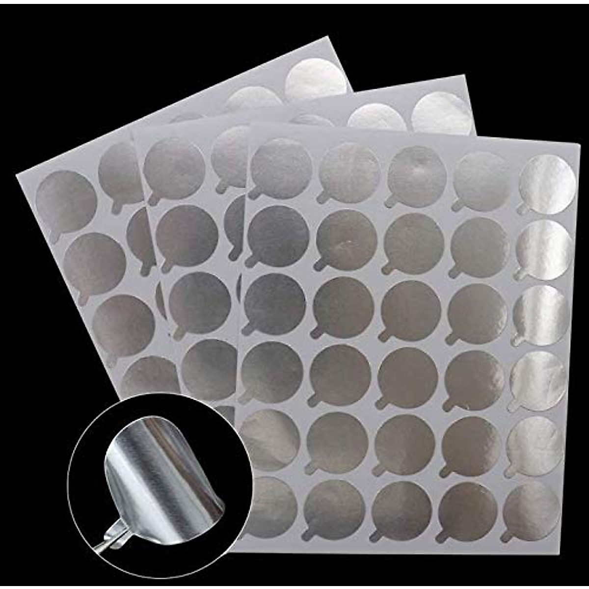 Disposable Eyelash Extension Adhesive Aluminum Foil Glue Pallet Sticker Pads 2.1 cm (300 Pieces,10 Sheets)